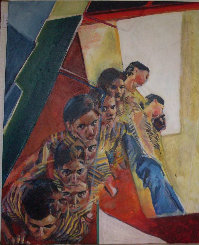self portrait in conservatory Painting by Lea Alexander | Saatchi Art