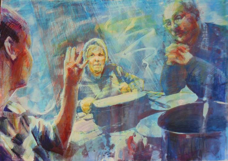 Around the Table Printmaking by Lea Alexander | Saatchi Art