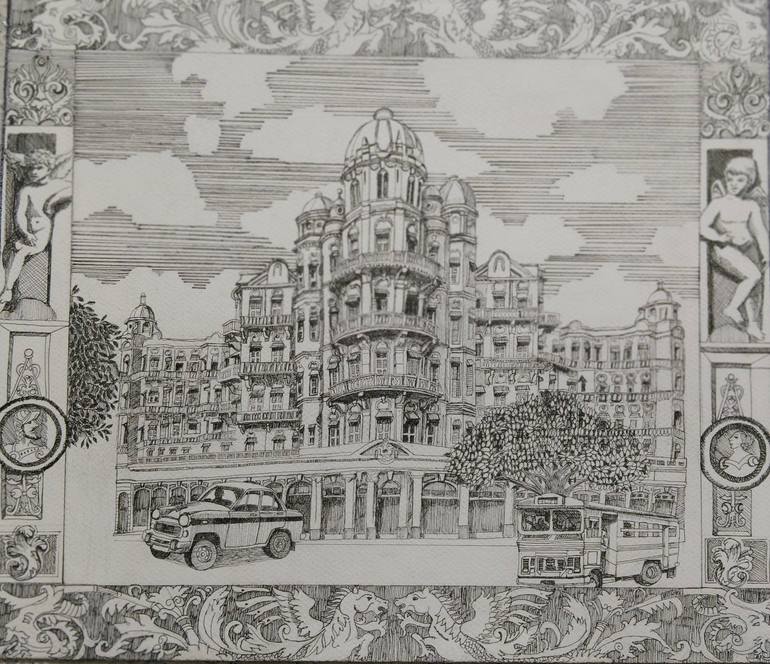 Esplanade Mansion kolkata's Iconic Heritage Gem Drawing by Dipti Gulati ...