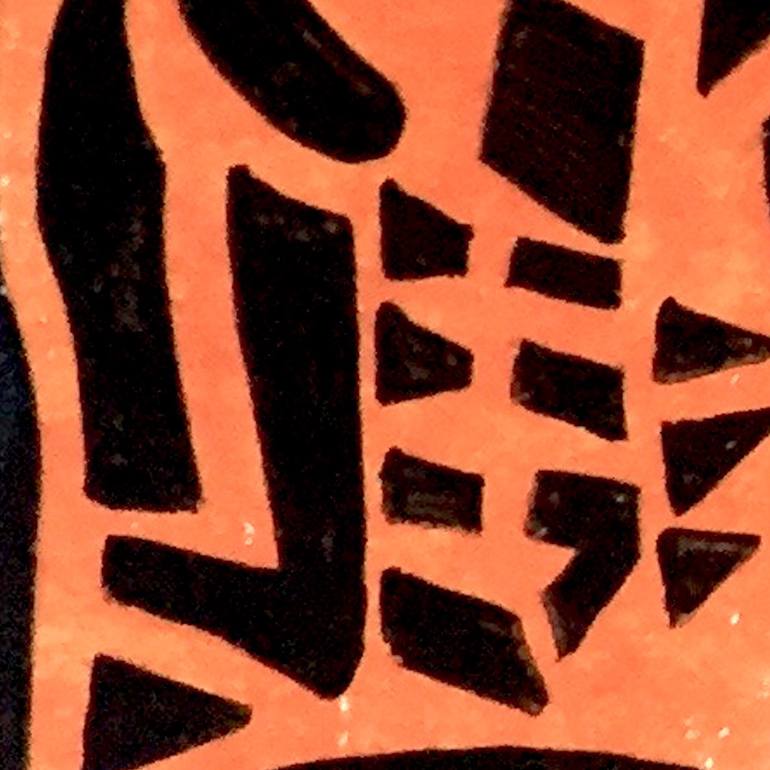 Black signs on coloured background Drawing by Vittorio Selleri ...