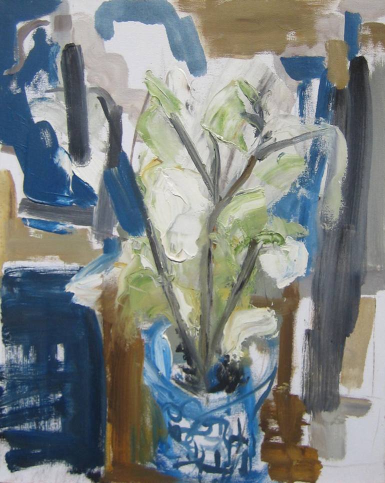 Blue Flower Mood Painting by Kate Kelly | Saatchi Art