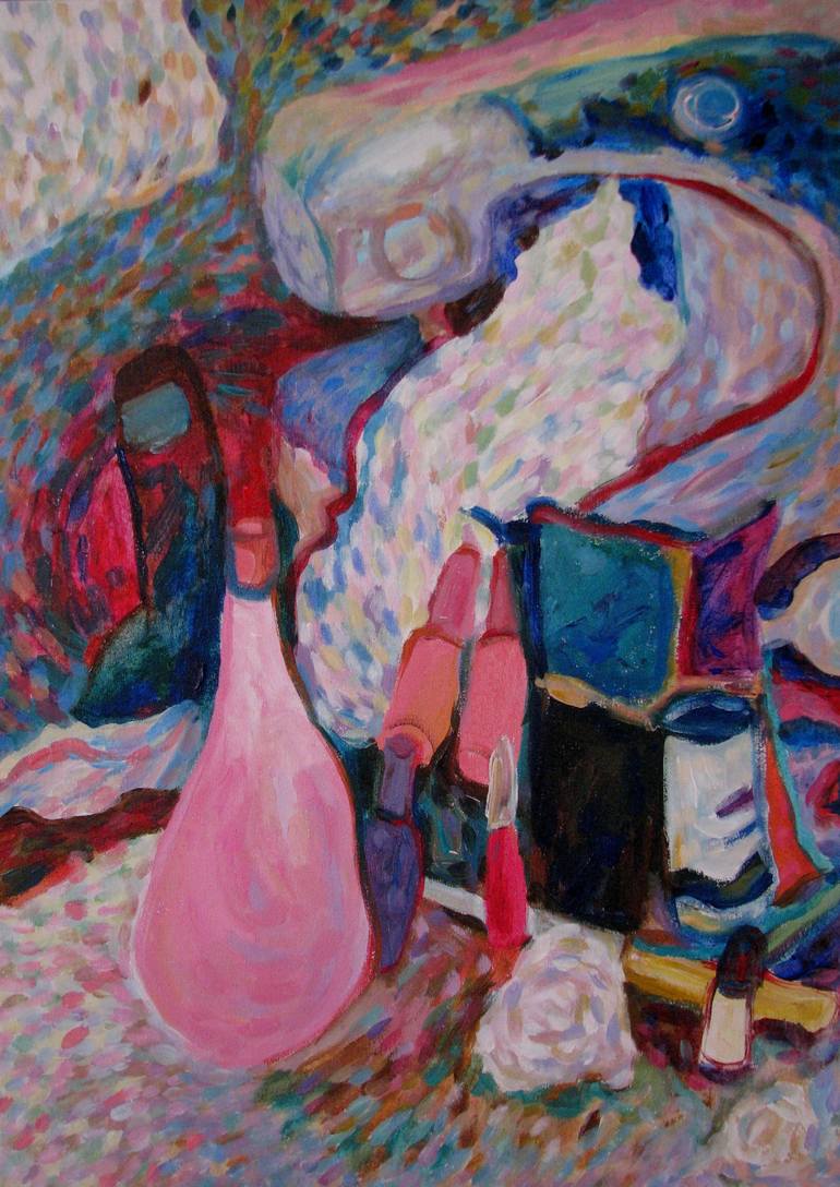 Pink bottles Painting by Ina Art | Saatchi Art