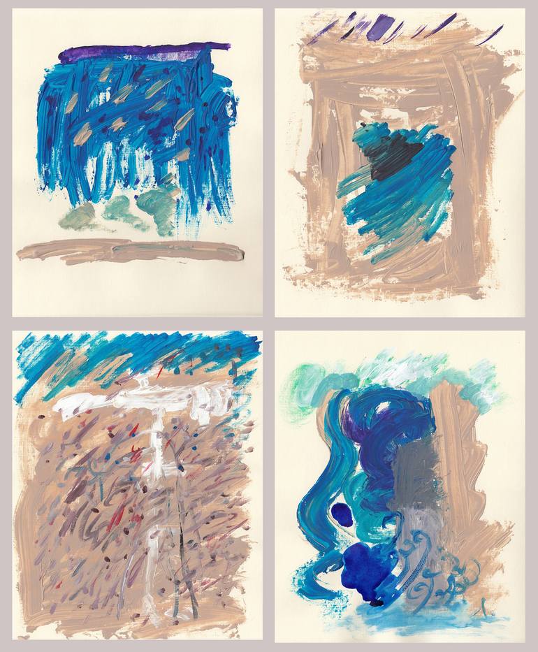 Spring quadriptych Painting by Ina Art | Saatchi Art