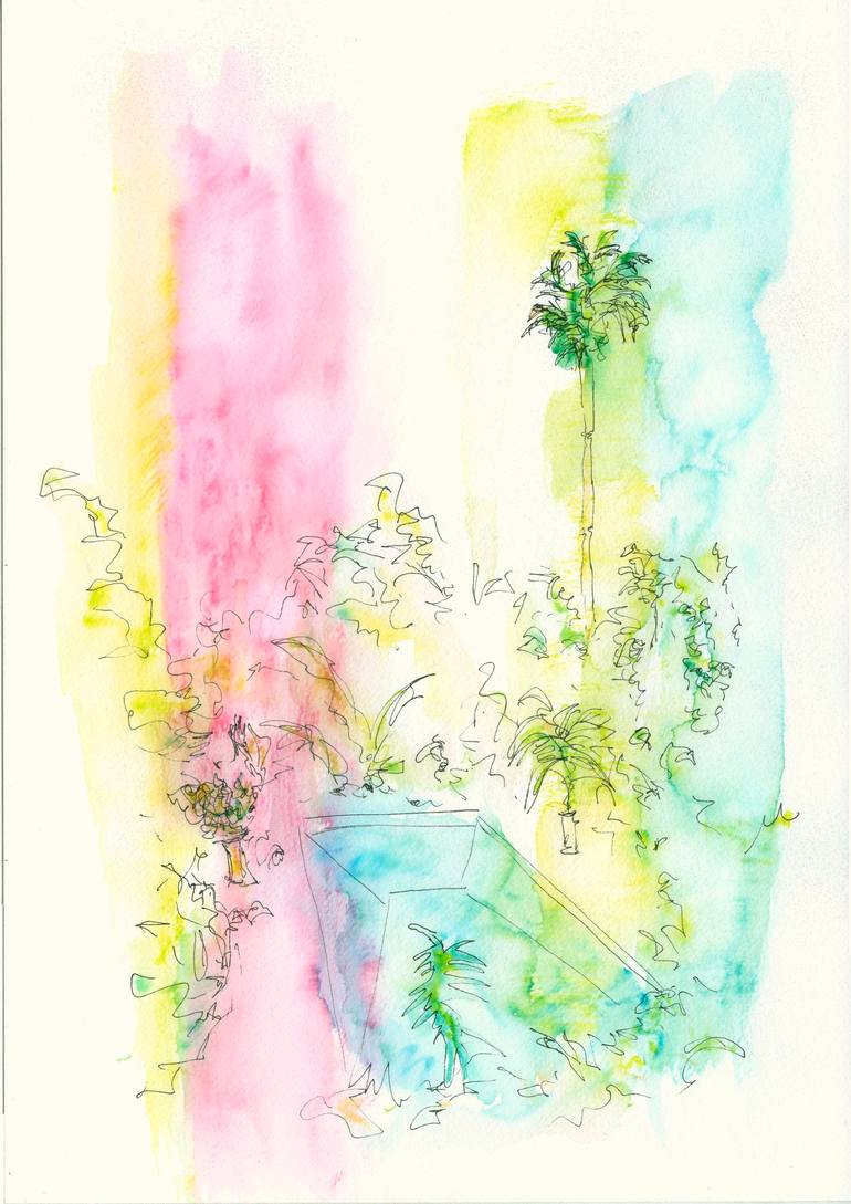 Cannes '25 Original Watercolour Painting by Kirsty Bell | Saatchi Art