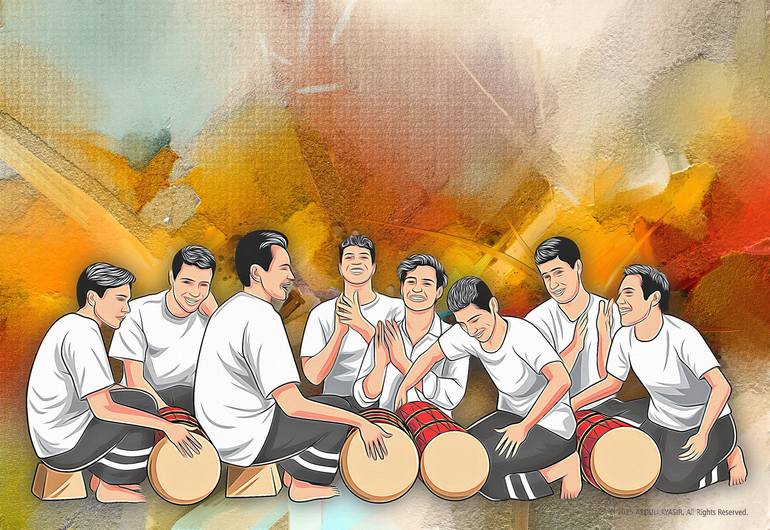 The rhythm of tradition—Boduberu Digital by Abdulla Yasir | Saatchi Art