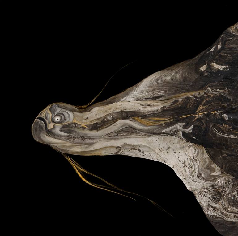REGALECUS GLESNE: Ethereal Serpent of Gold & Abyss Painting by Paula ...