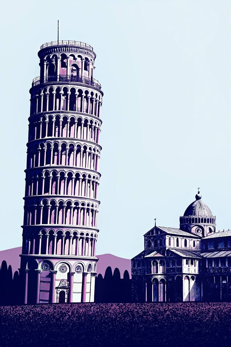 The Leaning Beauty – Tower of Pisa Painting by Hassam Khan | Saatchi ...