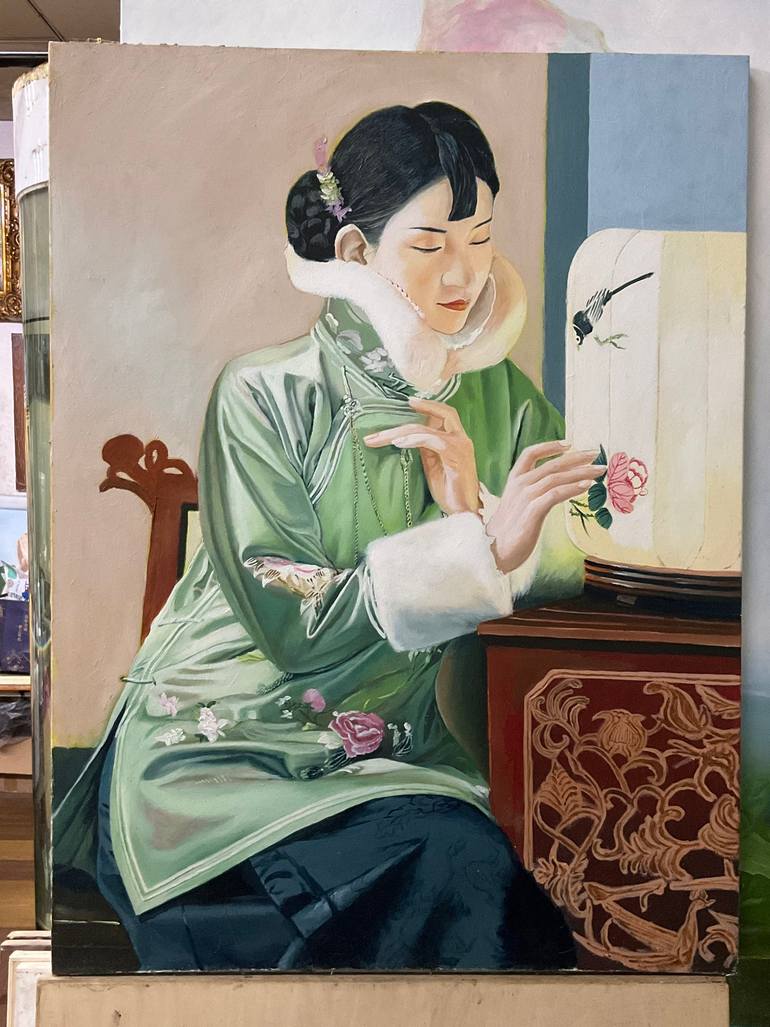 Whispers of Jade Painting by Wang Junfeng | Saatchi Art