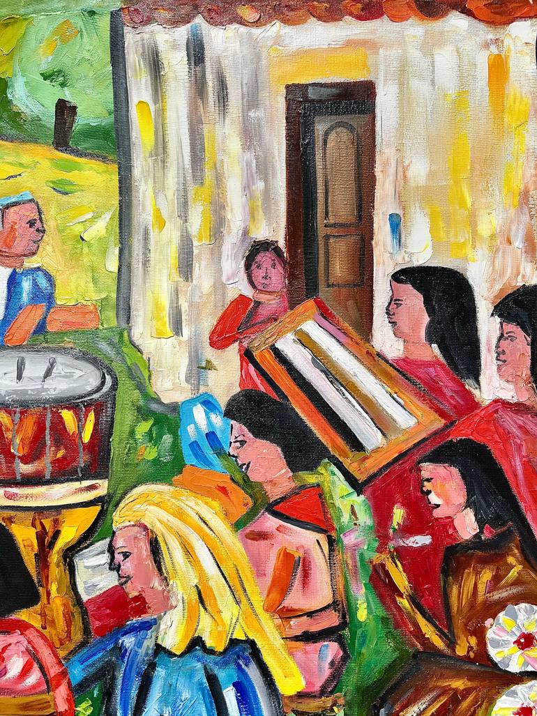 The Drum Circle of Life (summer in the mountains) Painting by Maya ...