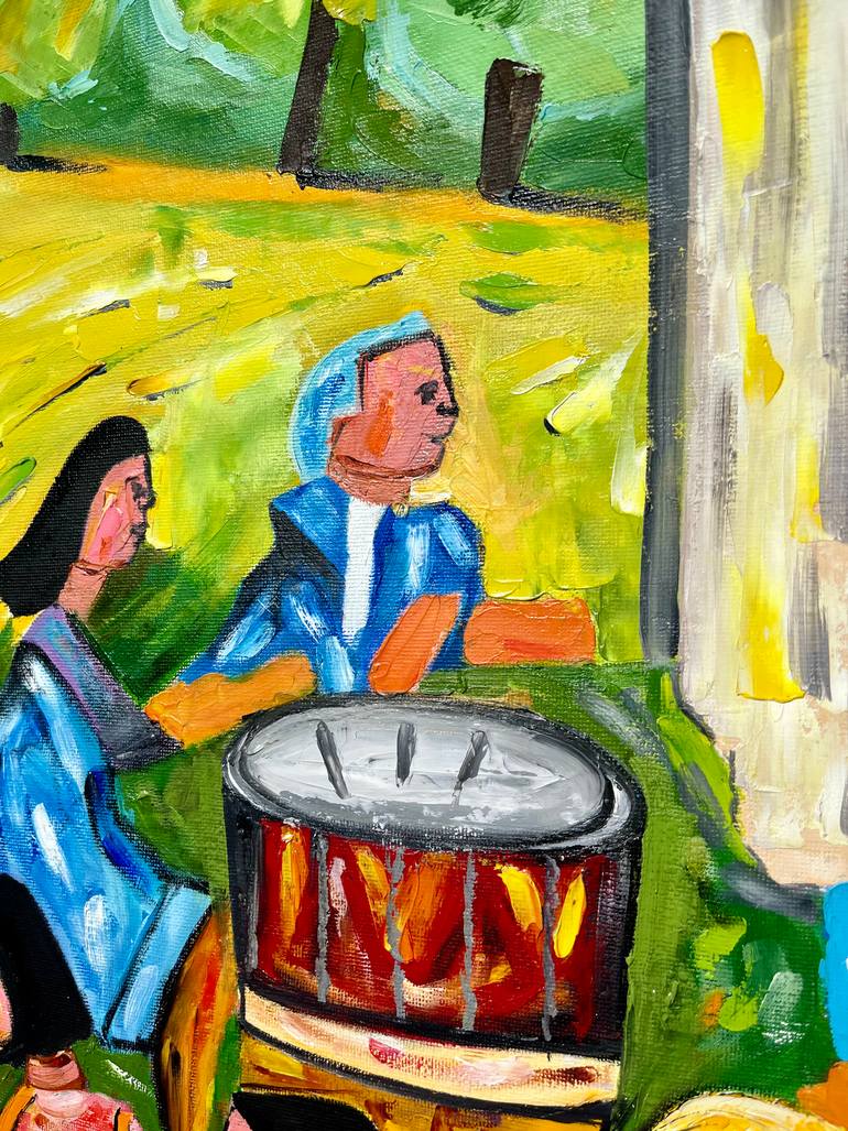 The Drum Circle of Life (summer in the mountains) Painting by Maya ...