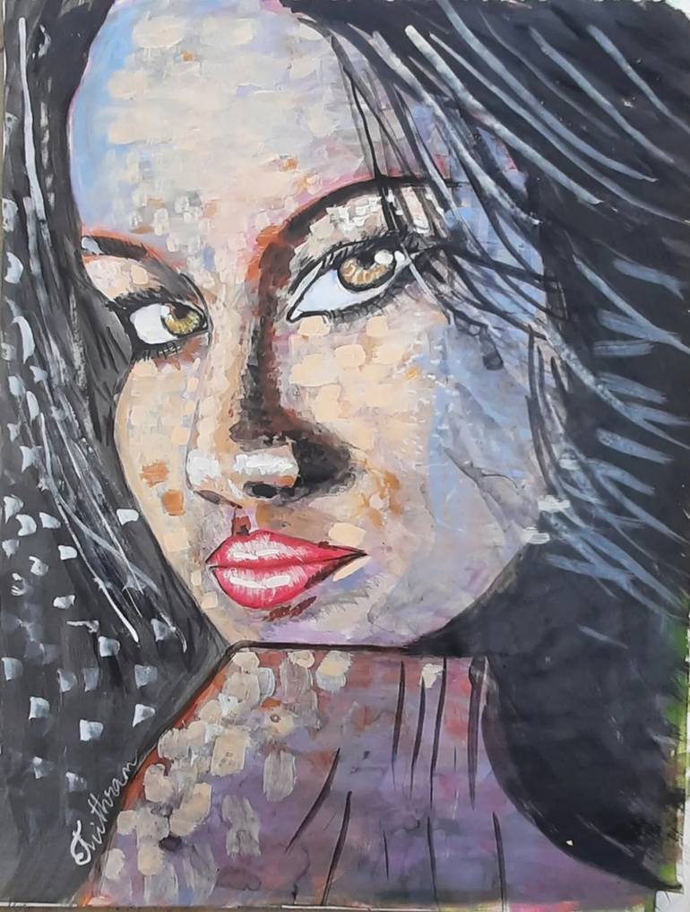 Femme Painting by Chithra Kanchi | Saatchi Art United Kingdom