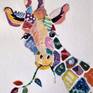 Patchwork Giraffe Painting by Diane Ursin | Saatchi Art