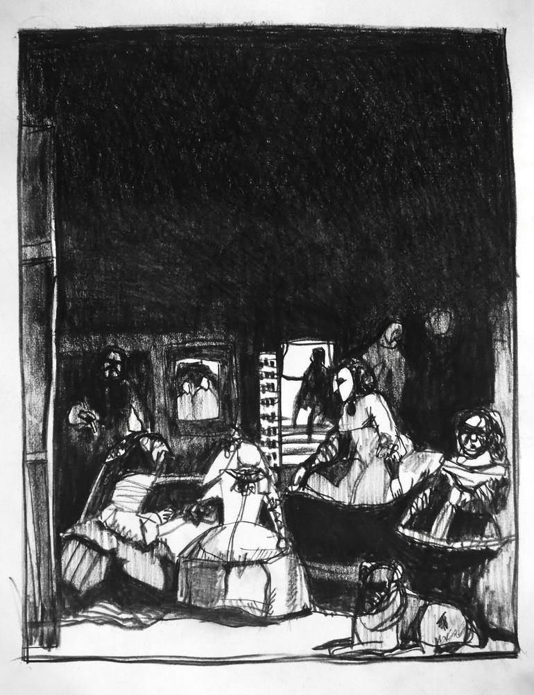 After Diego Velázquez Las Meninas Drawing by Mikhail Gubin | Saatchi Art