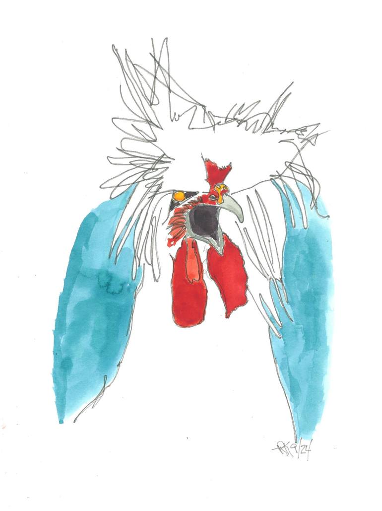 Crazy Chicken Drawing by Ralph Keating | Saatchi Art