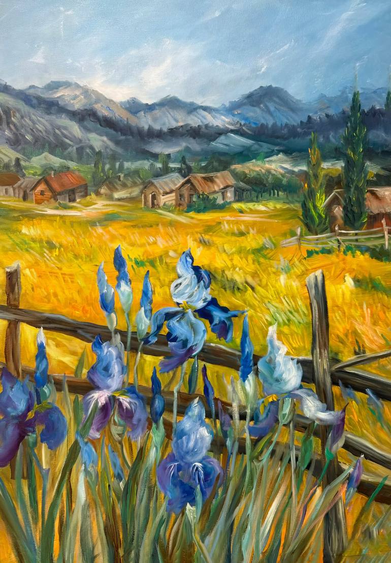 Nature's Vibrant Country Landscape Painting by Mariya Zhakupova ...