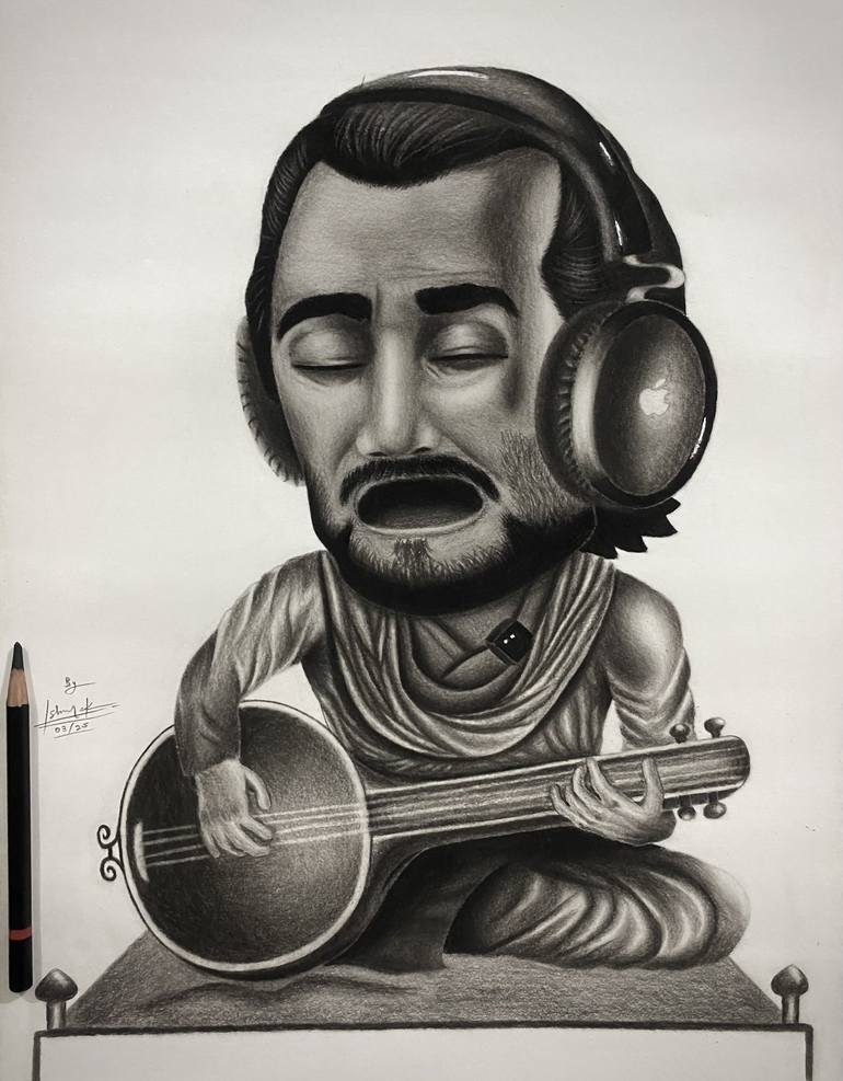 Tansen reimagined Drawing by Ishaan K | Saatchi Art