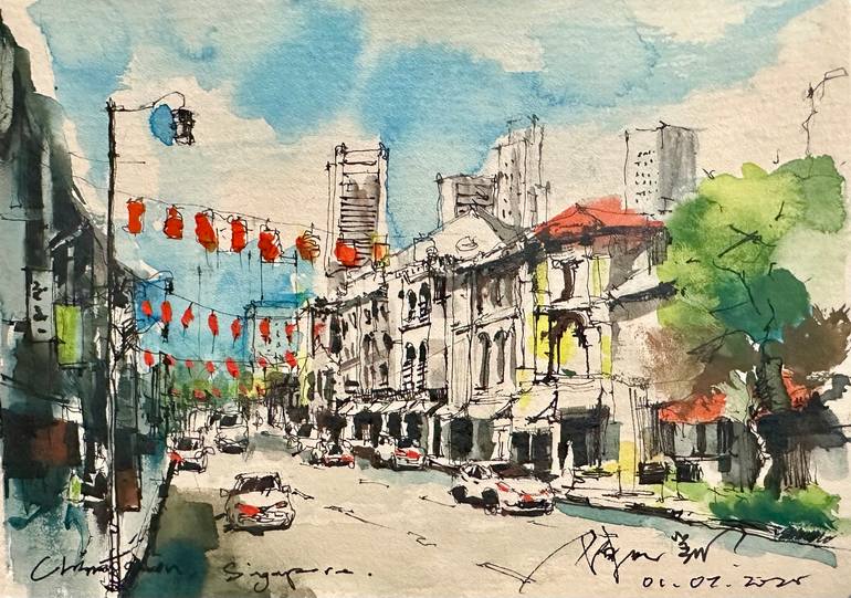 Heritage Rhythms - Chinatown, Singapore Drawing by Tan Yuan Kai ...