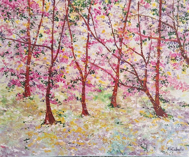 Bosque en plena primavera Painting by Antonio Sanchez | Saatchi Art
