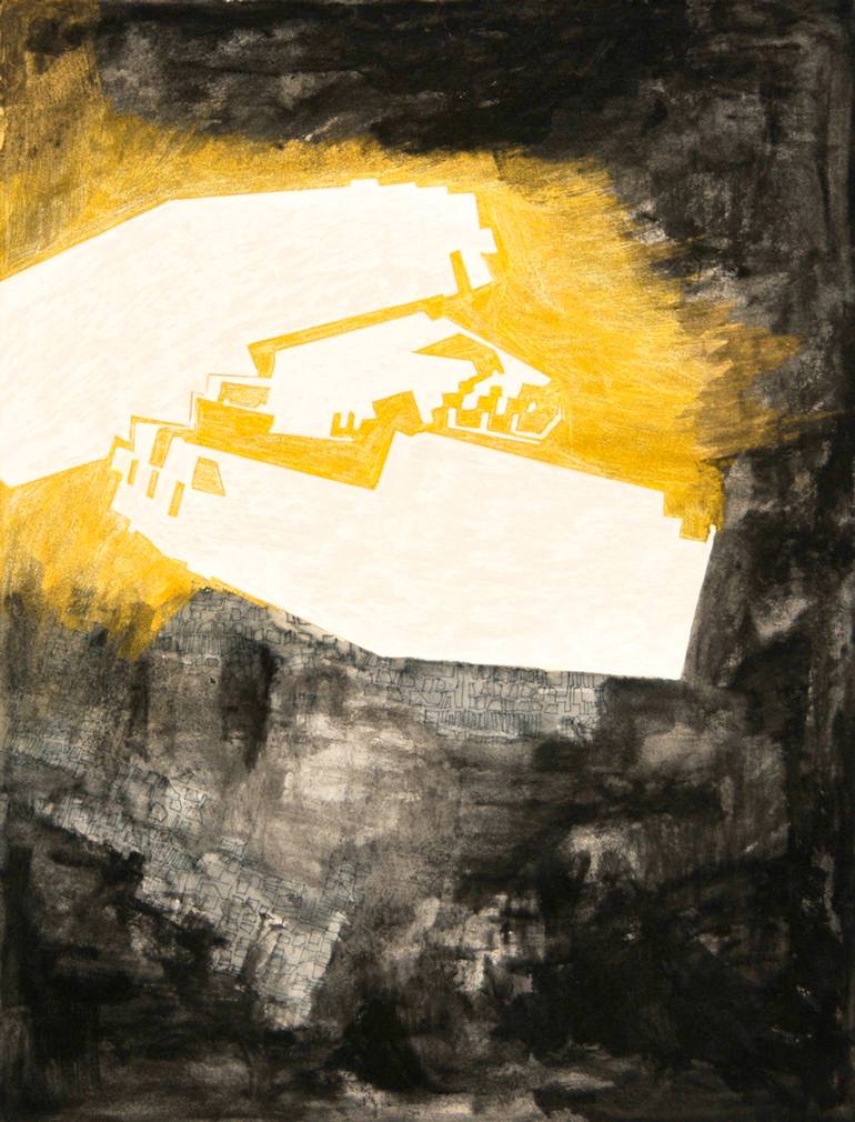 GHOST OF A BORDER, TEMPORARLY HERE Drawing by Caitlin Masley | Saatchi Art