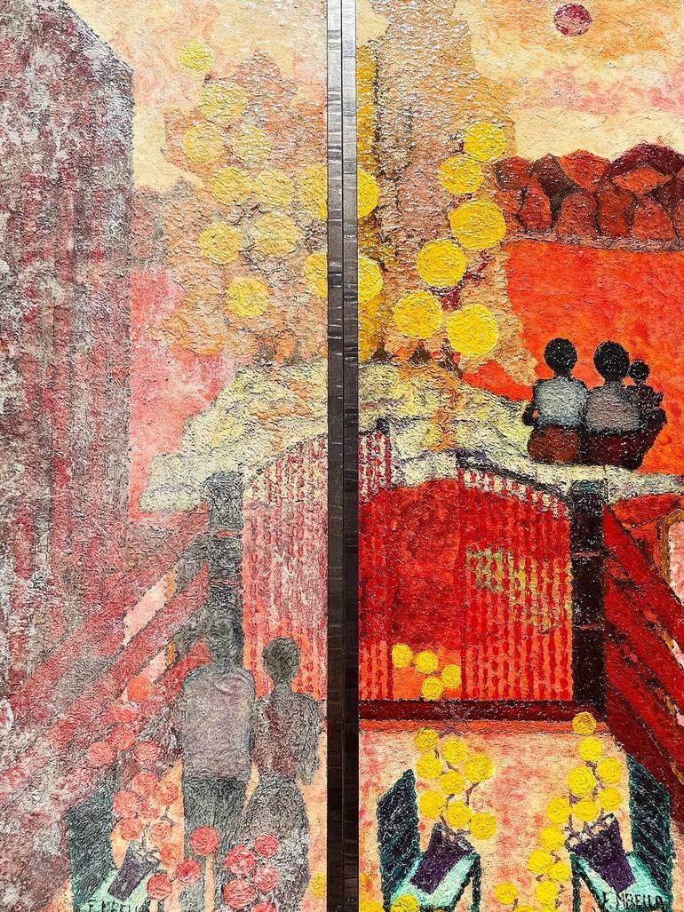 Les Traversées du Cœur | Bridging Souls Painting by Francis Mbella ...