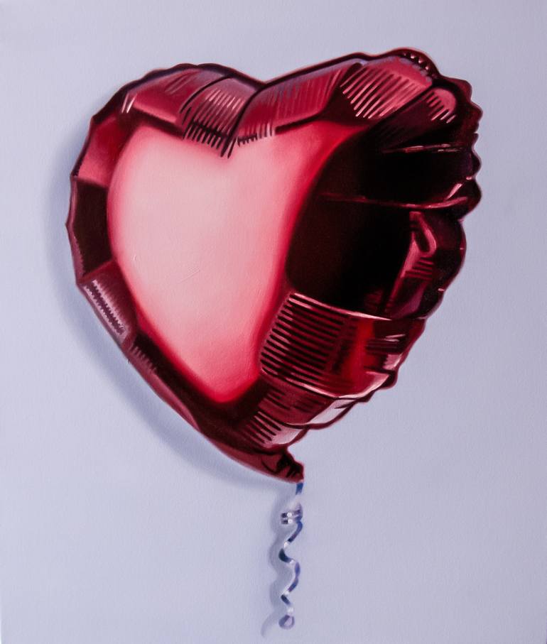 Red balloon Painting by Marcela Montemayor | Saatchi Art