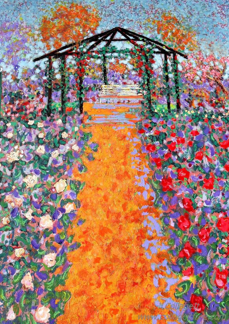 The Rose Garden Painting by Richard Tuvey | Saatchi Art