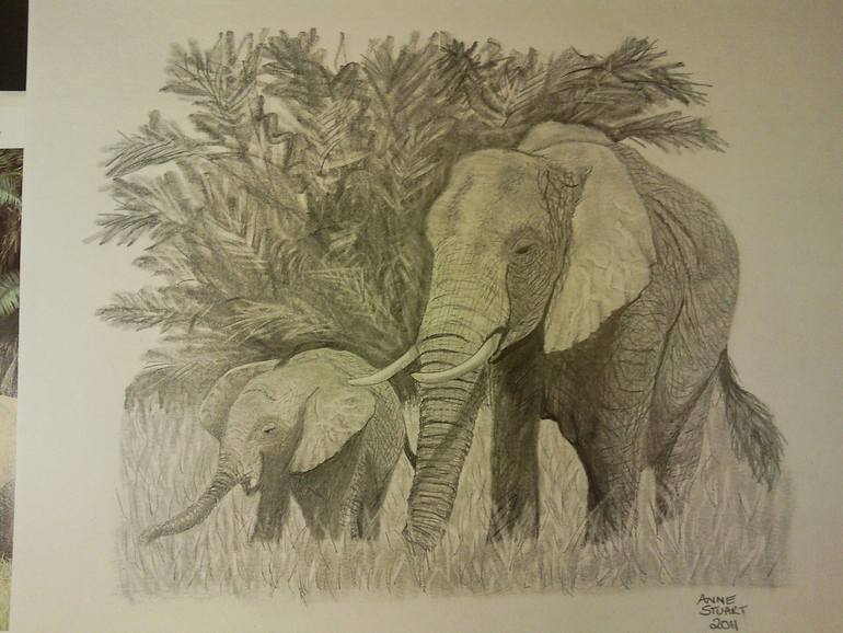 Hurry up mum...... Drawing by Anne Marie Stuart | Saatchi Art