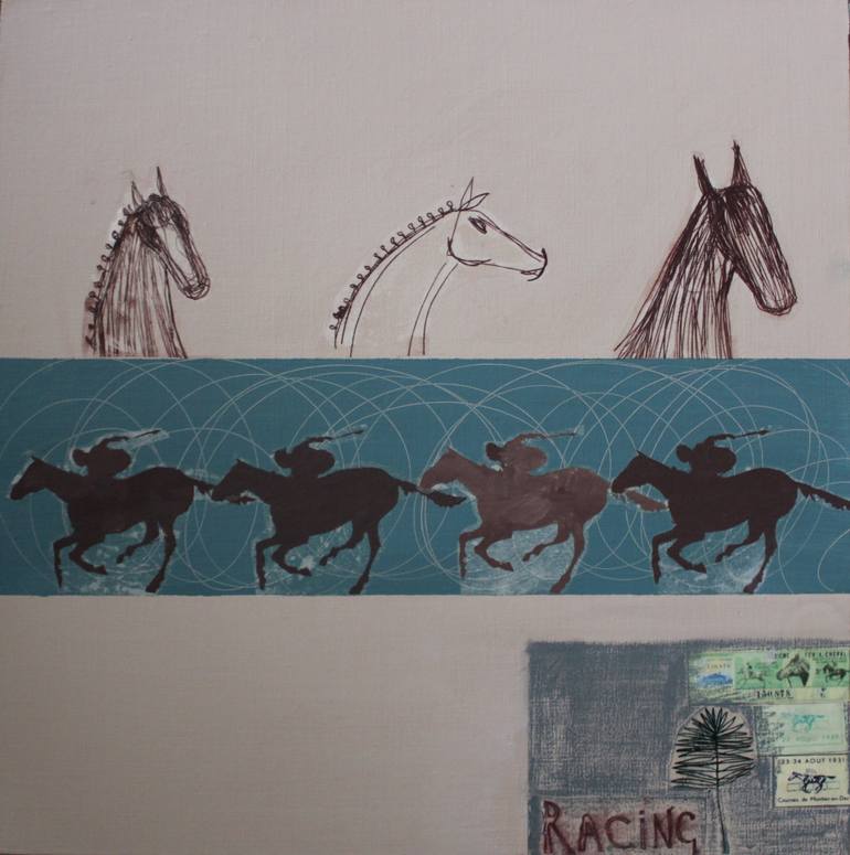 The Final Furlong Painting by Clare Haxby | Saatchi Art