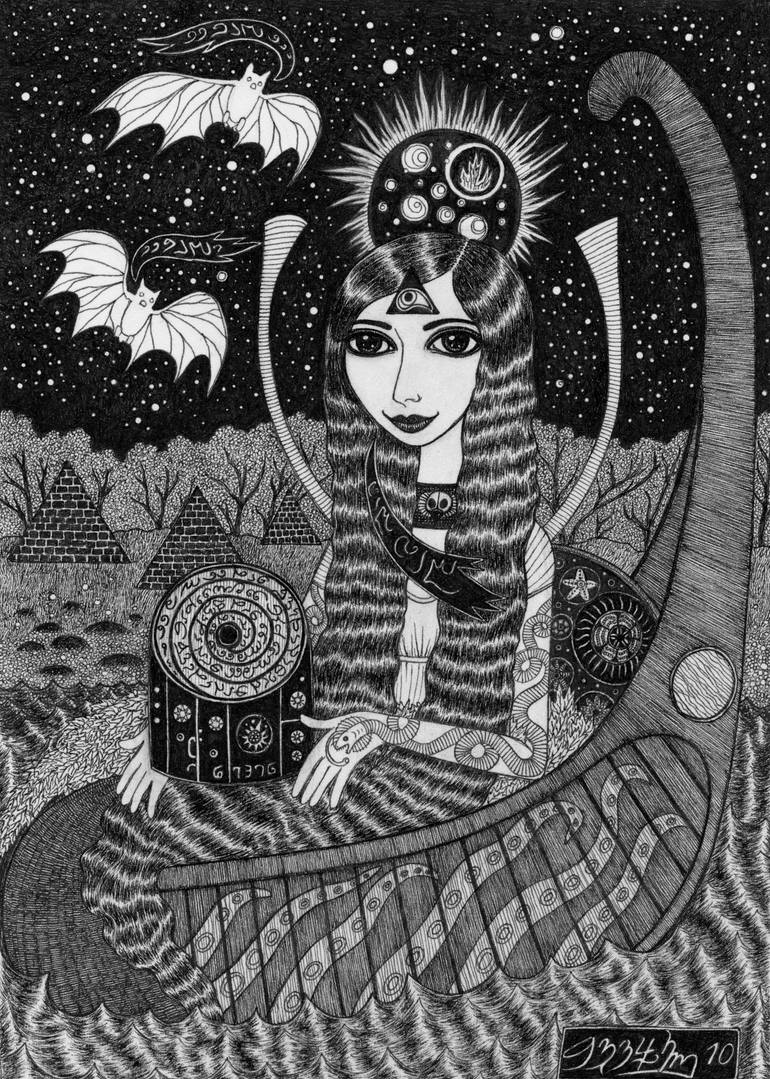 Girl in a Boat in November Drawing by Bethy Williams | Saatchi Art