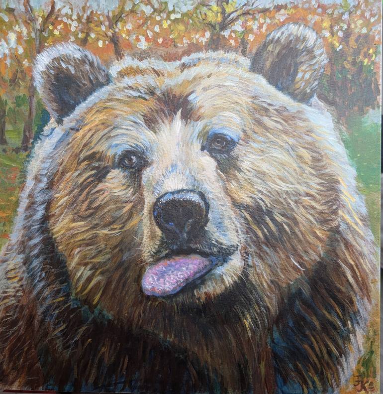 Good-natured Lord of the Taiga Painting by Jolanta Korolova | Saatchi Art