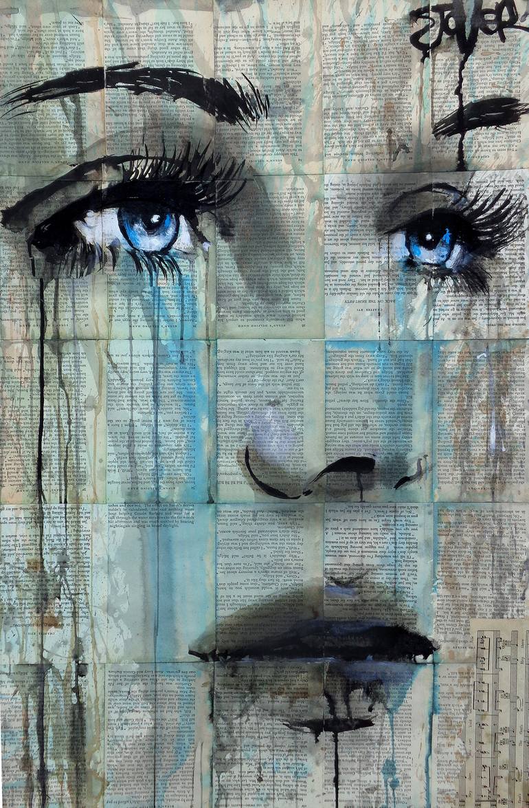 deep blue Drawing by LOUI JOVER | Saatchi Art