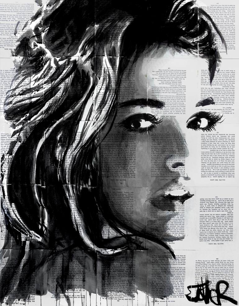flicka Drawing by LOUI JOVER | Saatchi Art