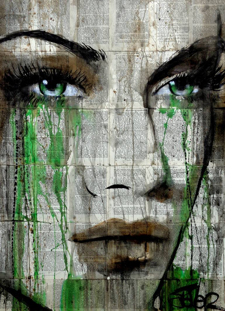 deeply green Drawing by LOUI JOVER | Saatchi Art
