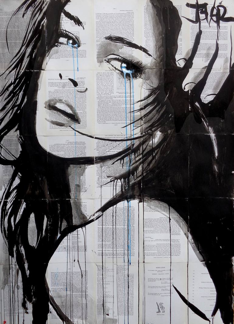 blue interlude Drawing by LOUI JOVER | Saatchi Art
