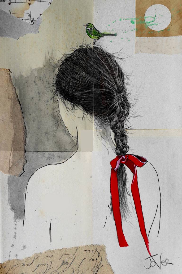 red frames Drawing by LOUI JOVER | Saatchi Art