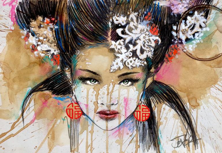 lady luck Drawing by LOUI JOVER | Saatchi Art