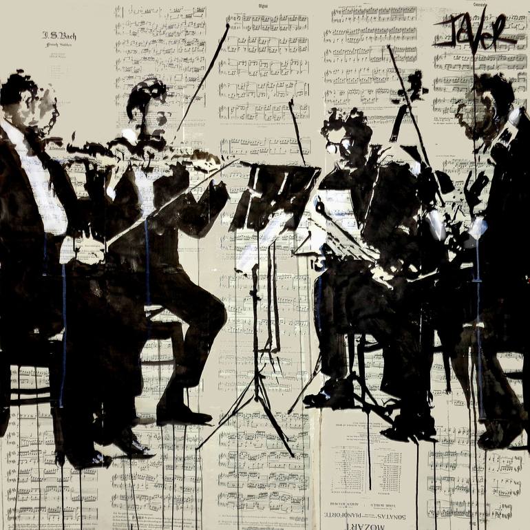 the quartet Drawing by Loui Jover | Saatchi Art
