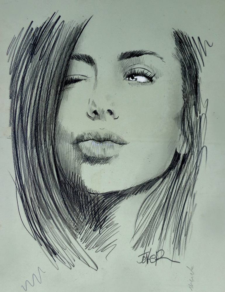 wink wink Drawing by LOUI JOVER | Saatchi Art