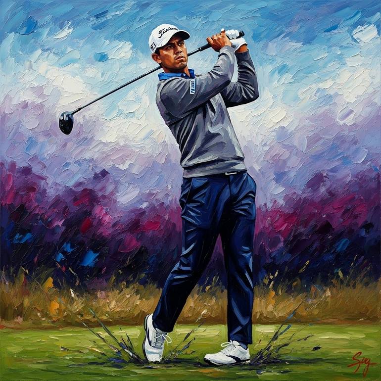 Rory McIlroy Golf Art: Dynamic Golf Swing Painting Painting by Sutanu ...