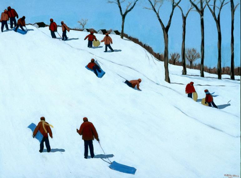 A perfect day for a slide Painting by Mary E Brule | Saatchi Art