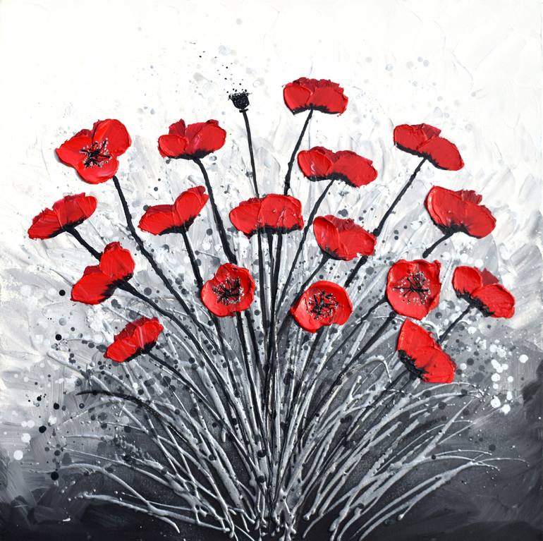 Ruby Red Poppies Painting by Amanda Dagg | Saatchi Art