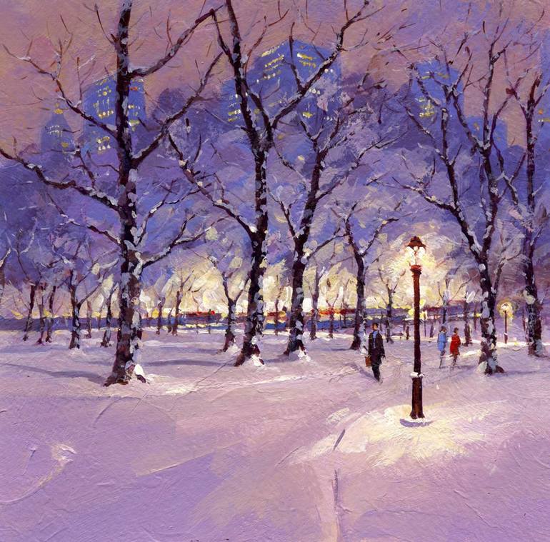 Winter park Painting by Alec Macdonald | Saatchi Art