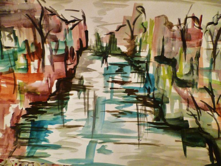 River Painting by Sophie Lock | Saatchi Art