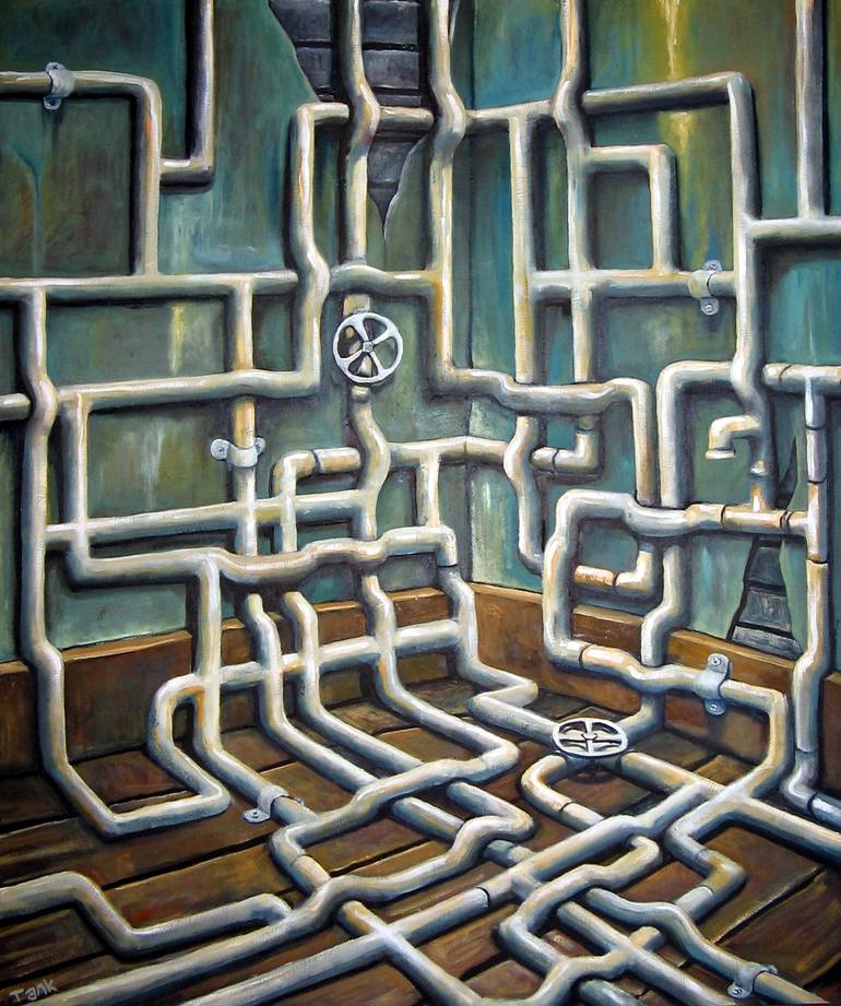 The pipeline Painting by Tank Art | Saatchi Art