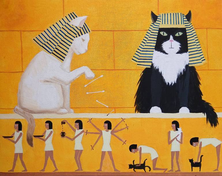 About cats and slaves Painting by Olga Marchenko | Saatchi Art