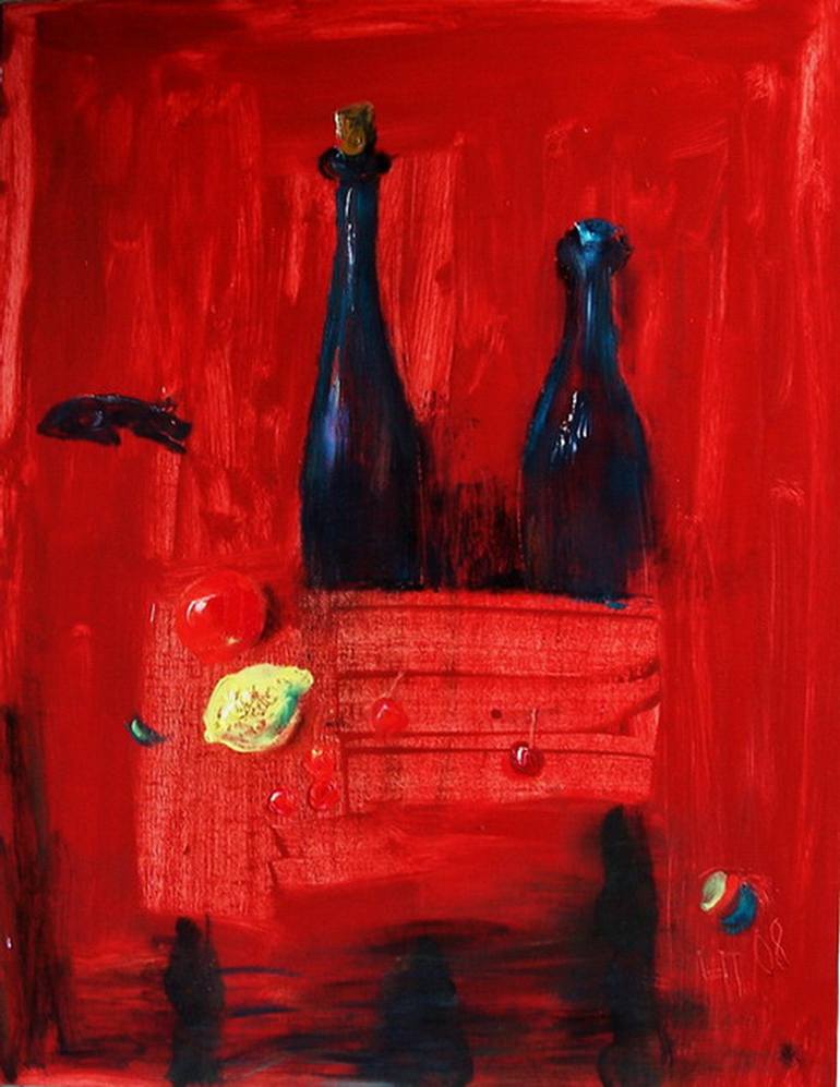 A still-life in red Painting by Peter Chekantsev | Saatchi Art