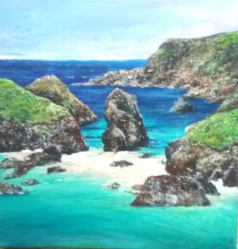 Kynance cove. Cornwall. Painting by Merle Sild | Saatchi Art