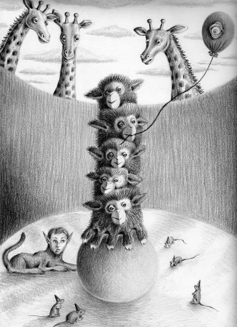 Balancing Act Drawing by Brandt Parker | Saatchi Art