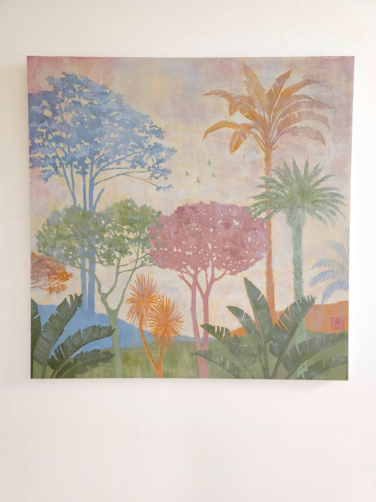 Botanical Garden Tree Silhouettes II Painting by Katia Bellini ...