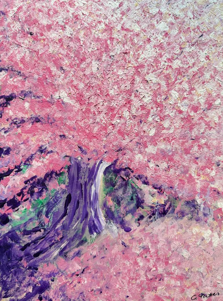 Memory Of The Cherry Blossom Tree Painting by Gemma Yates | Saatchi Art ...